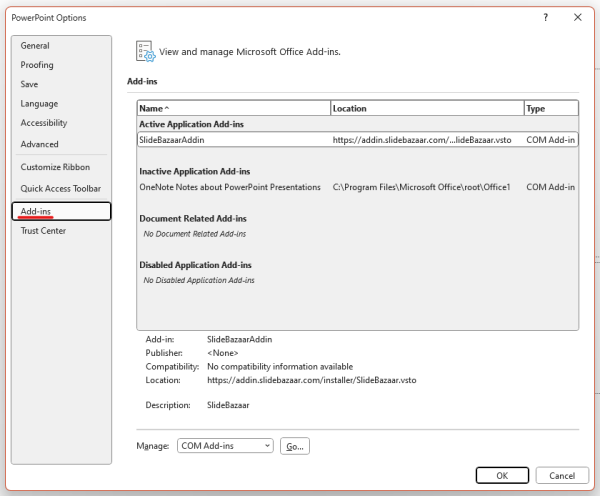 How to Activate or Re-enable a Disabled PowerPoint Add-in - SlideBazaar ...