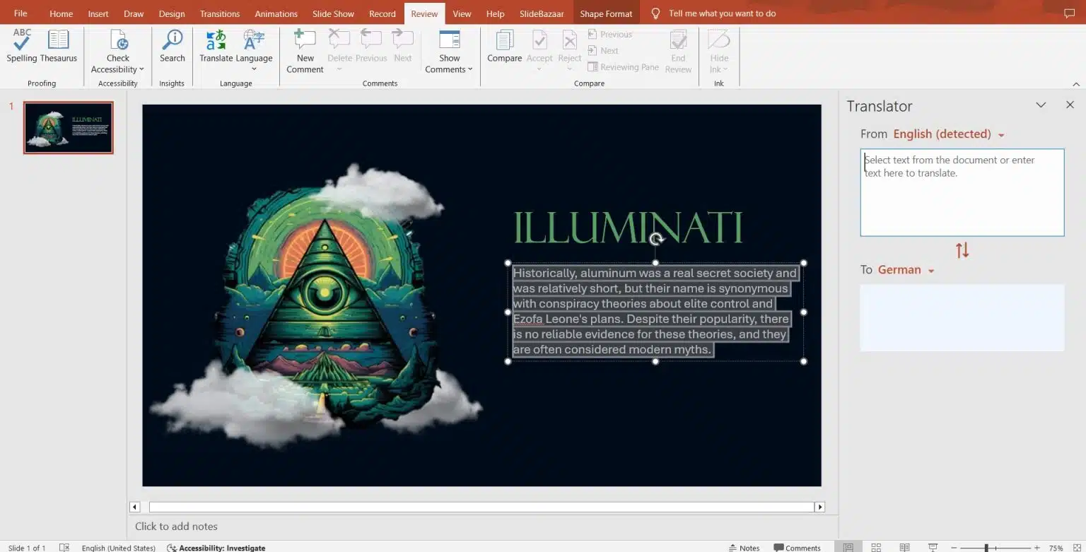 How to Use Translate Feature in PowerPoint - SlideBazaar Blog