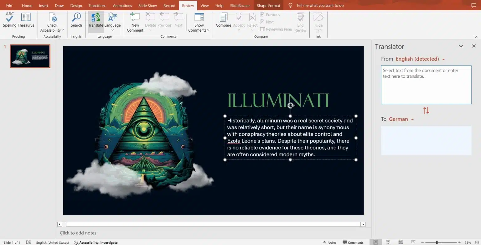 How to Use Translate Feature in PowerPoint - SlideBazaar Blog