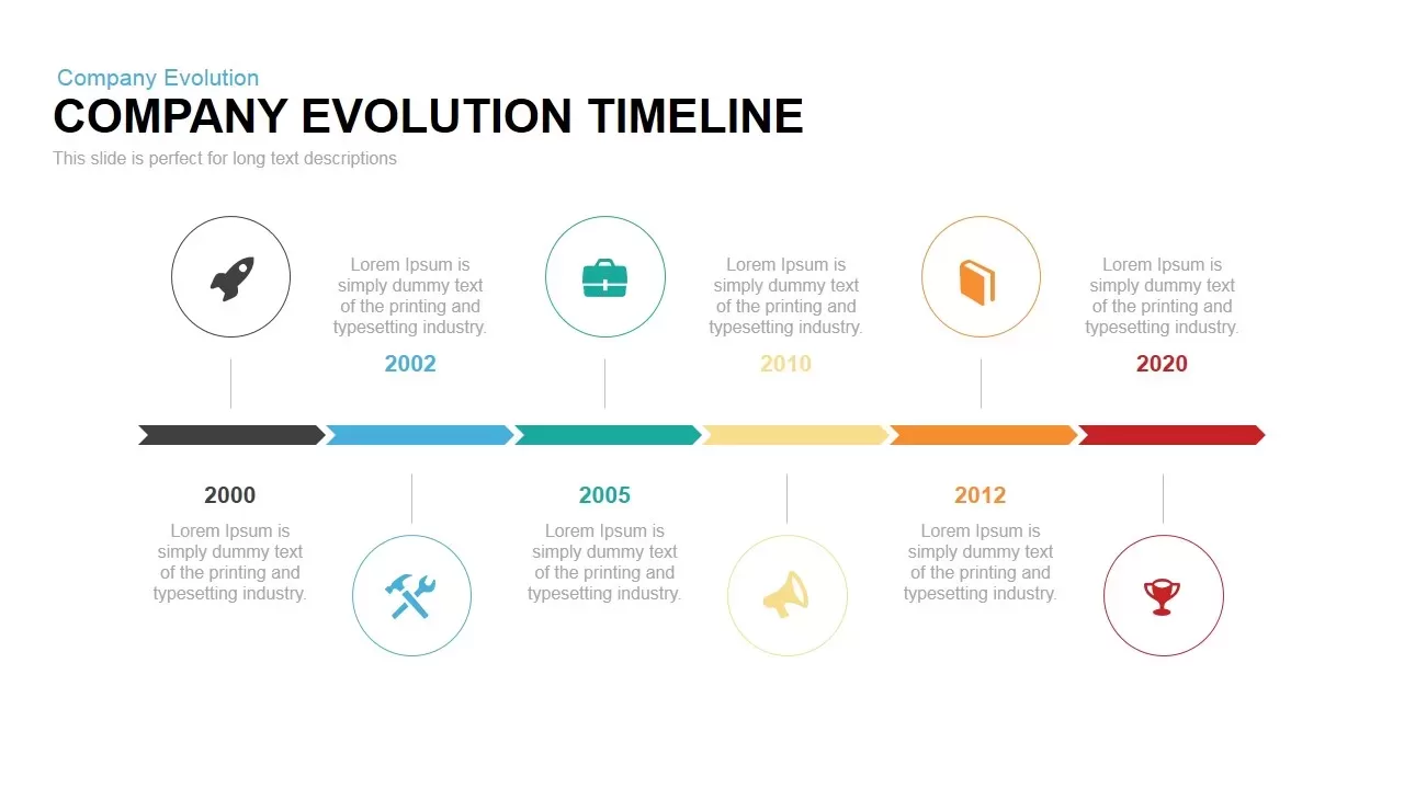 Animated Company Evolution Timeline PowerPoint Template Slidebazaar