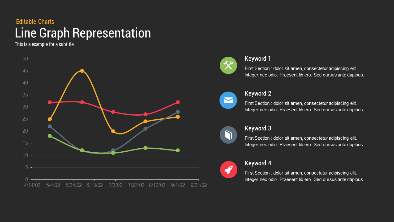 Line Chart Representation PowerPoint Templates Slidebazaar