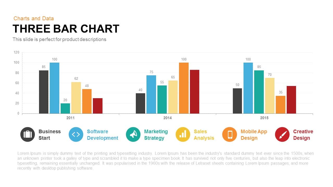3 Bar Chart PowerPoint Template Keynote Slide Slidebazaar