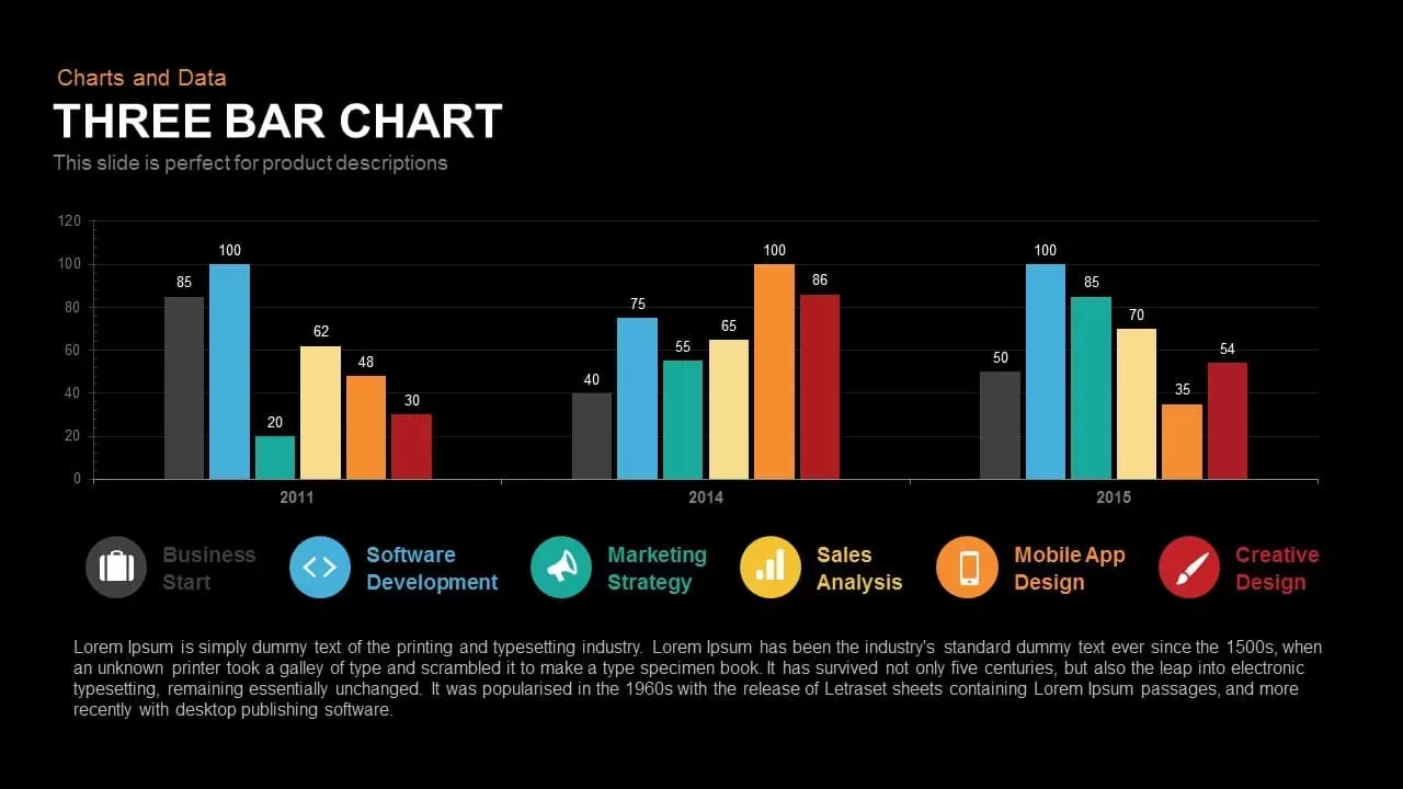 3 Bar Chart PowerPoint Template Keynote Slide Slidebazaar