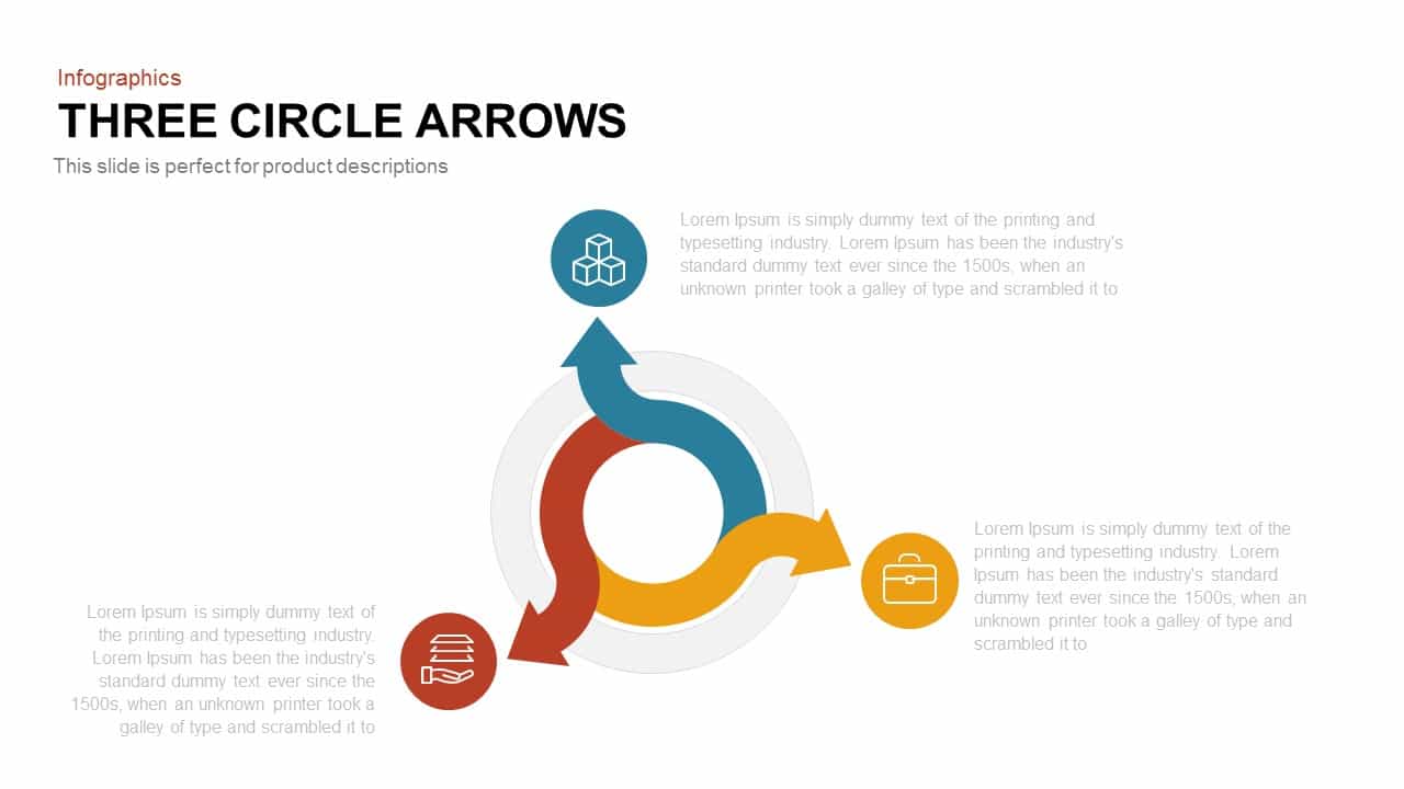 3 Arrows Circle PowerPoint Template Keynote Slide Slidebazaar
