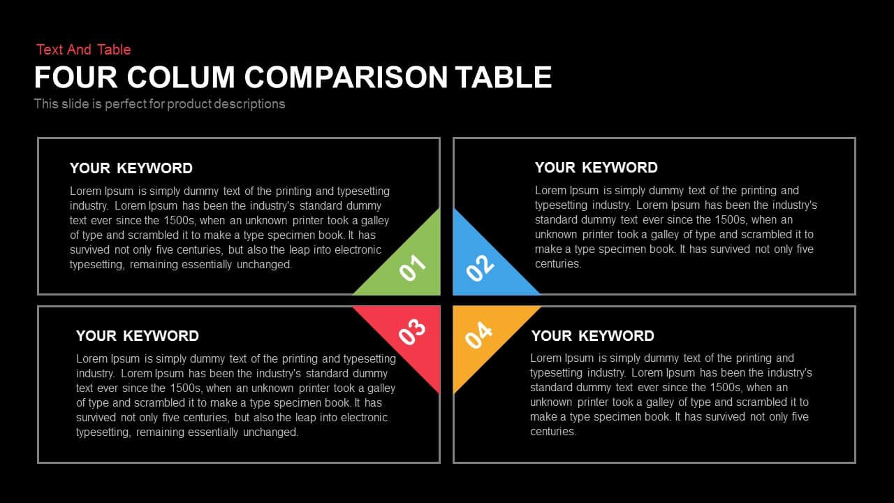 Comparison Table PowerPoint Template & Keynote Slide