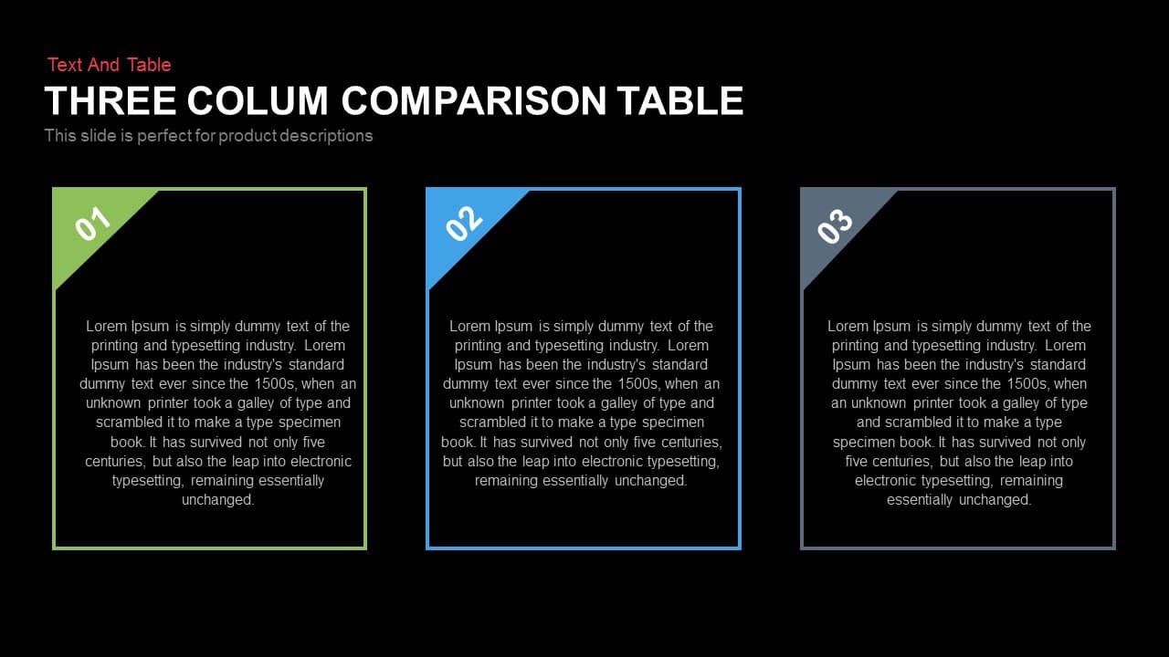 Comparison Table PowerPoint Template & Keynote Slide