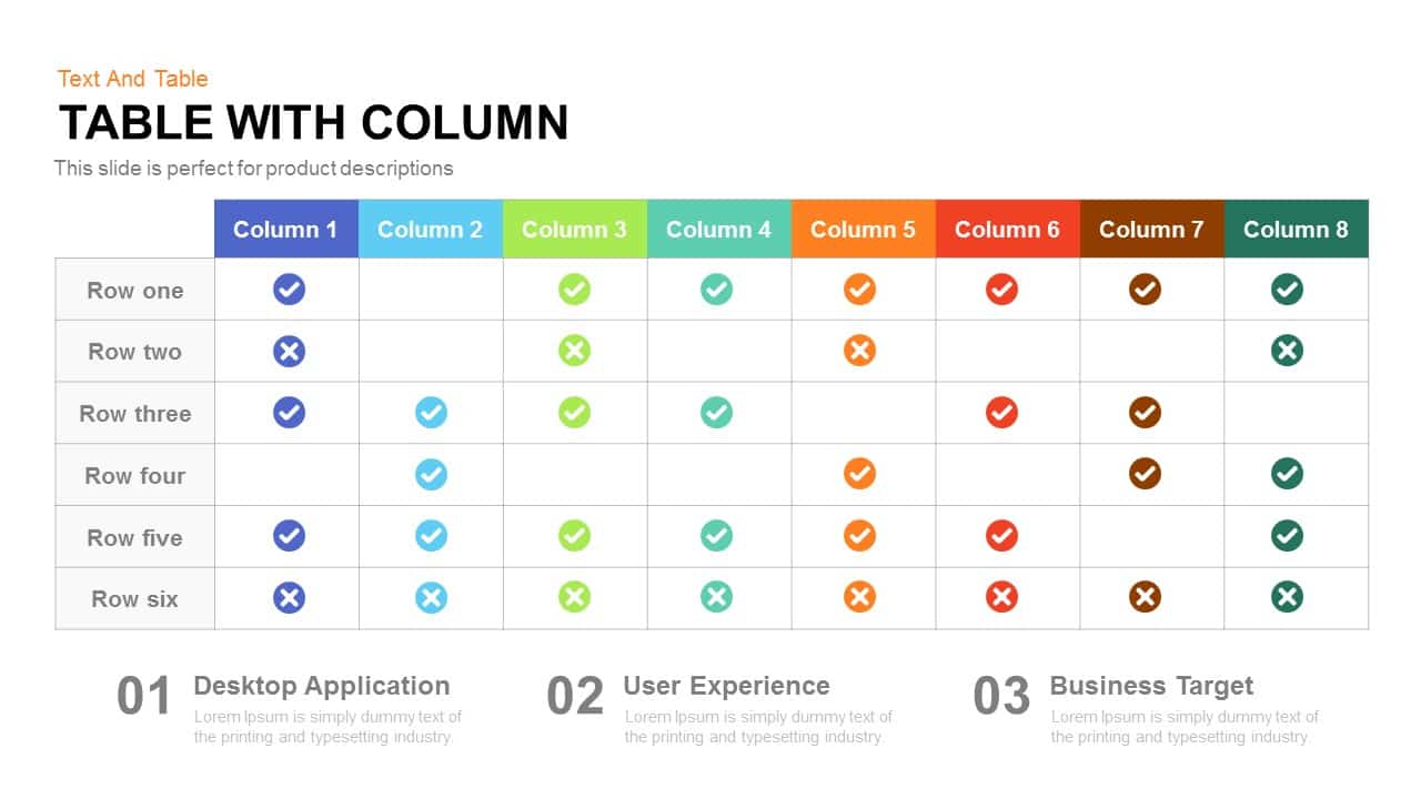 Table With Column PowerPoint Template And Keynote Slides