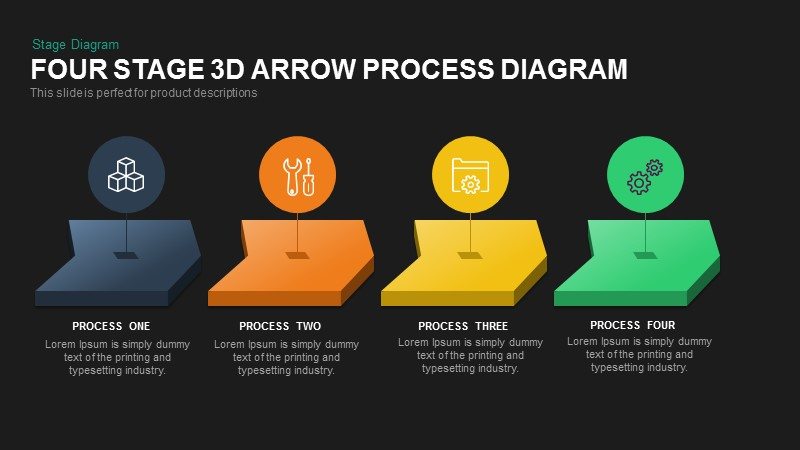 3d Arrow Process Diagram PowerPoint Template and Keynote
