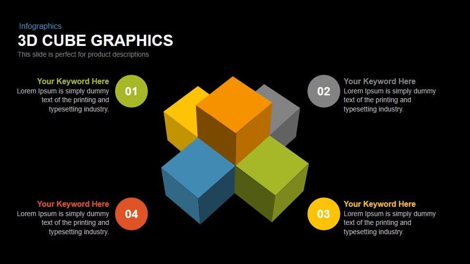 3d Cube Graphic PowerPoint Template and Keynote Slide