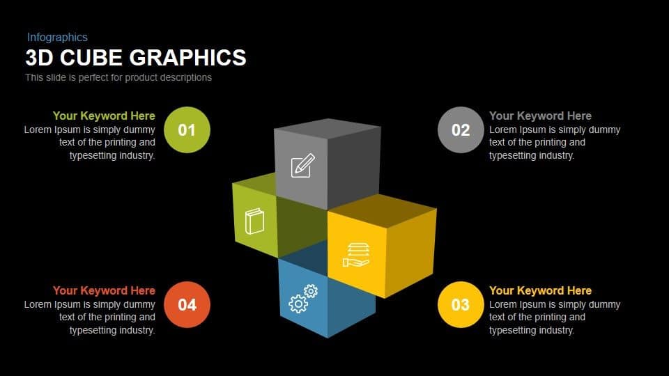 3d Cube Graphic PowerPoint Template and Keynote Slide