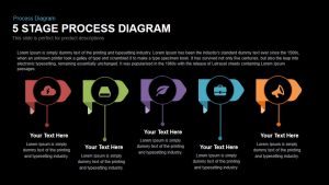 5 Staged Linear Process Diagram PowerPoint Template and Keynote
