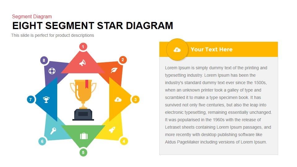 8 Segment Star Diagram Template for PowerPoint and Keynote
