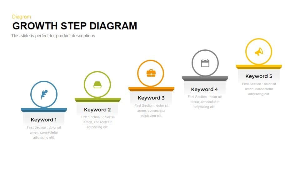 Growth Step Diagram Template for PowerPoint and Keynote