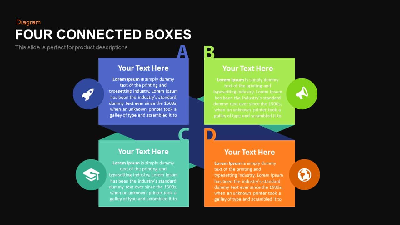 4 Connected Box PowerPoint Template And Keynote Diagram