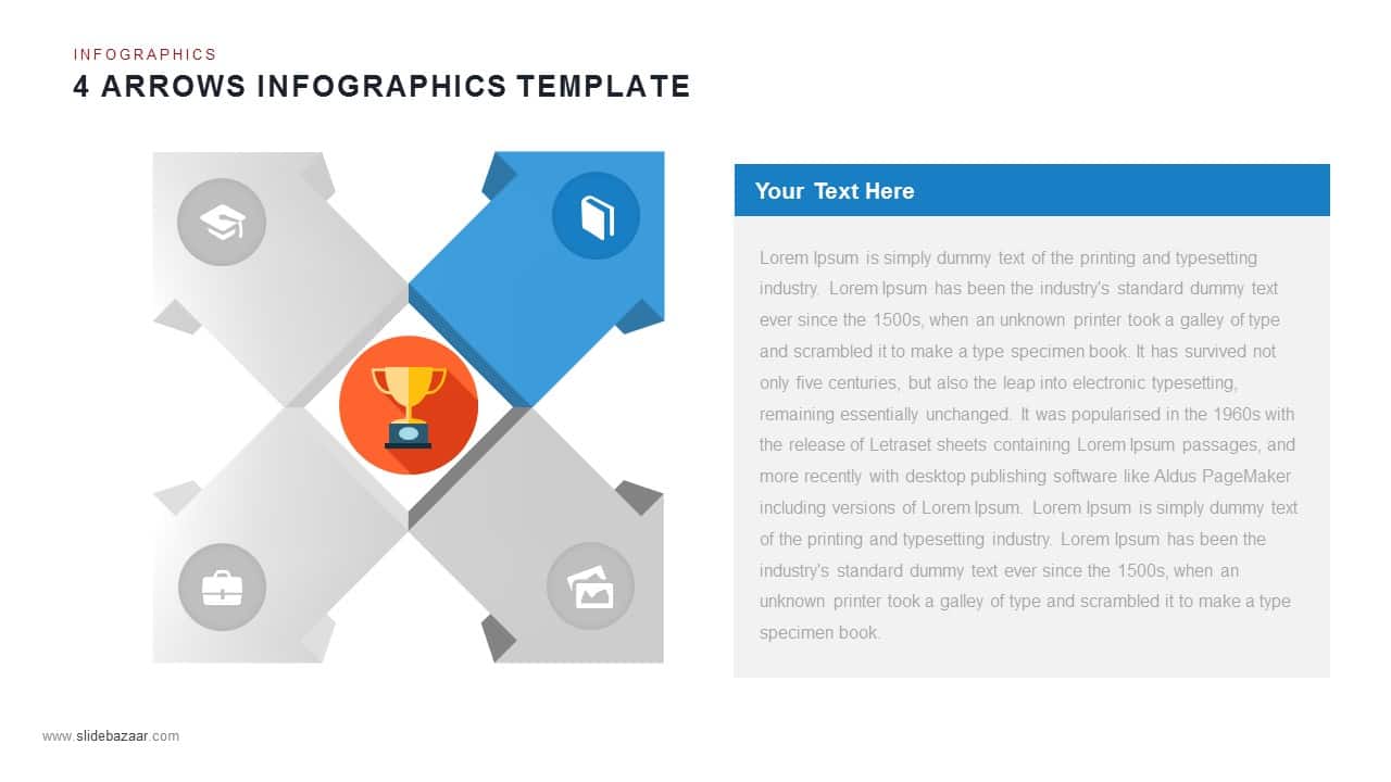 4 Arrows PowerPoint Infographics Slide and Keynote Template