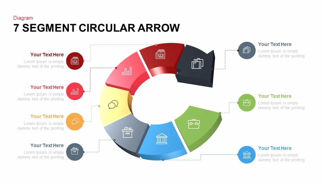 7 Segments Circular Arrow Template For PowerPoint And Keynote