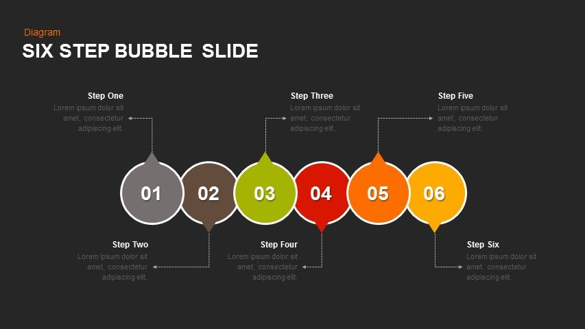 6 Step Bubble PowerPoint Template & Keynote for Dowbload