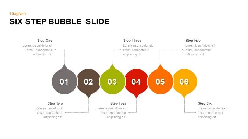6 Step Bubble PowerPoint Template & Keynote for Dowbload