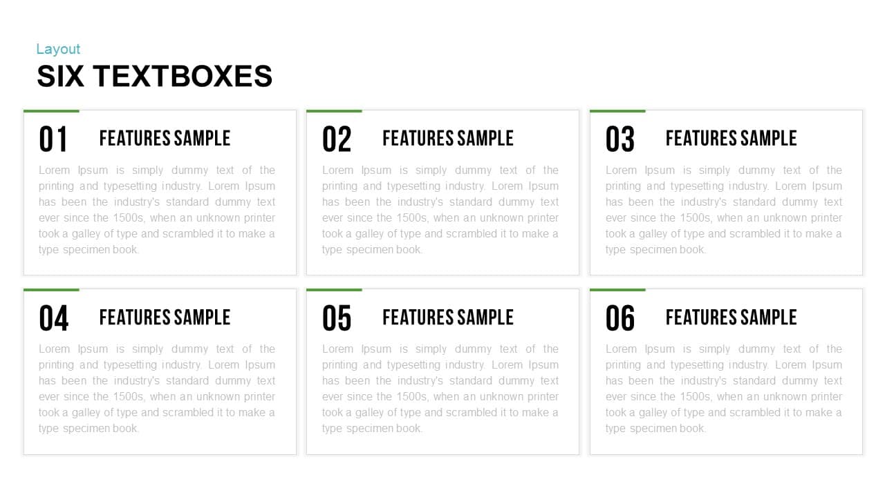Text Boxes Layouts Template for PowerPoint & Keynote