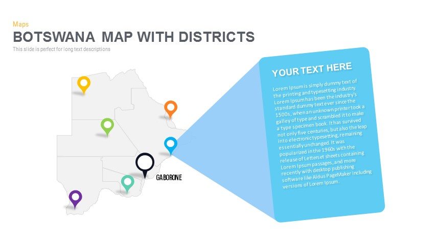 Botswana Map With districts PowerPoint and Keynote template