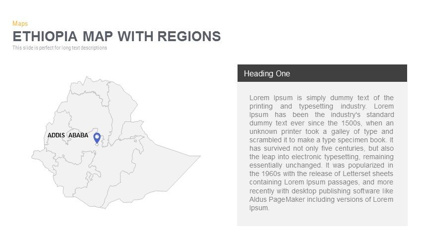 Ethiopia Map With regions PowerPoint and Keynote template