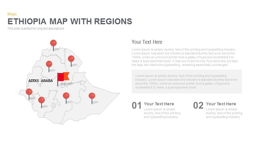 Ethiopia Map With regions PowerPoint and Keynote template
