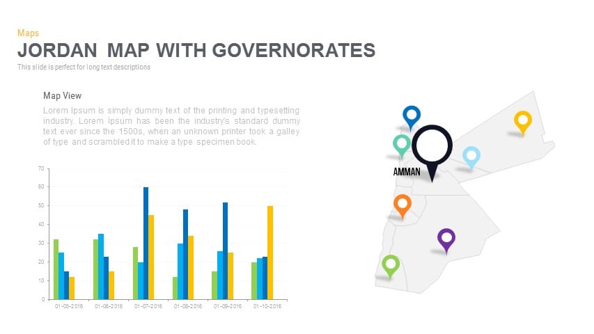 Jordan Map With Governorates PowerPoint and Keynote template