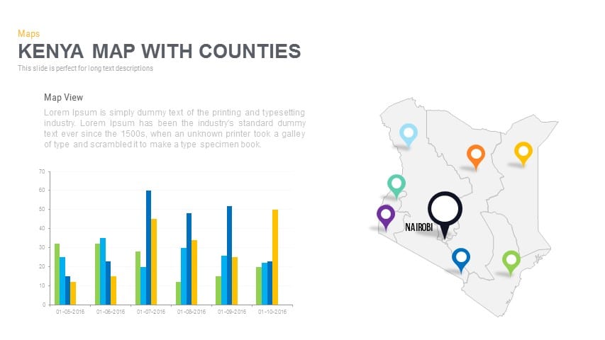 Kenya Map With counties PowerPoint and Keynote template