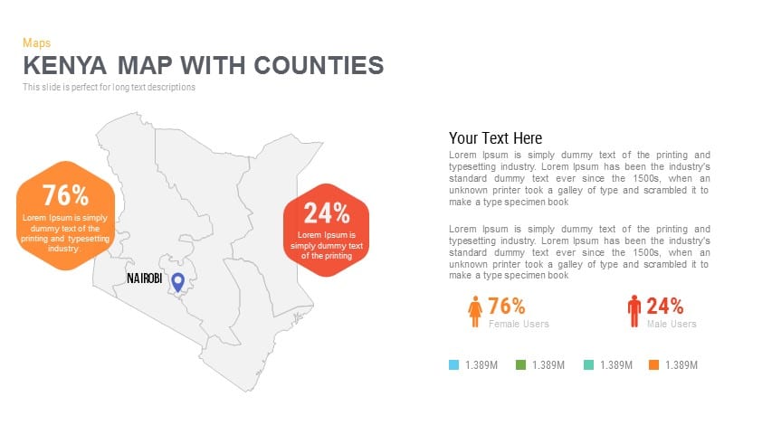 Kenya Map With counties PowerPoint and Keynote template