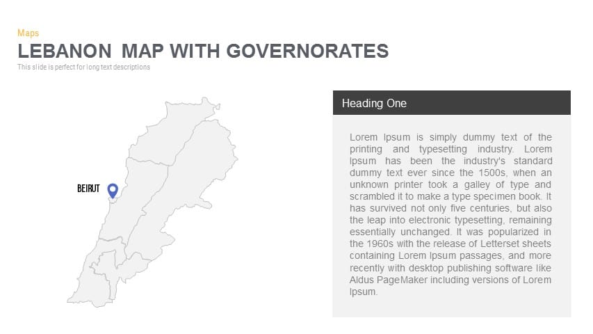 Lebanon Map With governorates PowerPoint & Keynote template