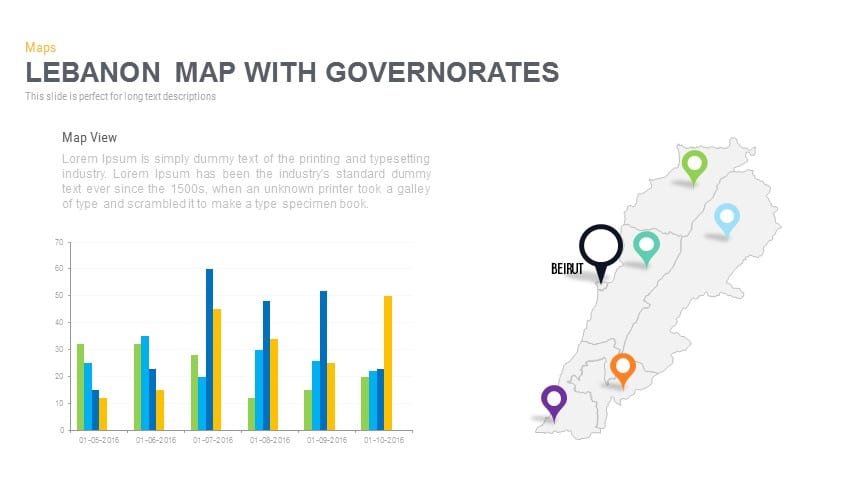 Lebanon Map With governorates PowerPoint & Keynote template