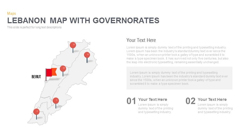 Lebanon Map With governorates PowerPoint & Keynote template