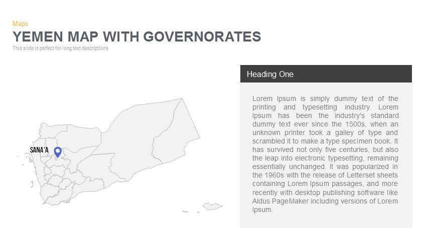Yemen Map With Governorates PowerPoint and Keynote template