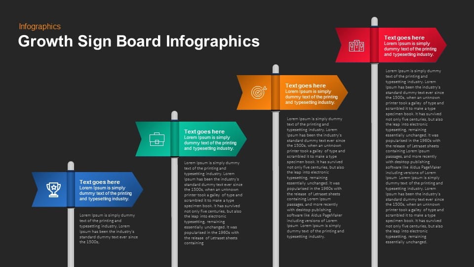 Growth Sign Board PowerPoint Template and Keynote Slide
