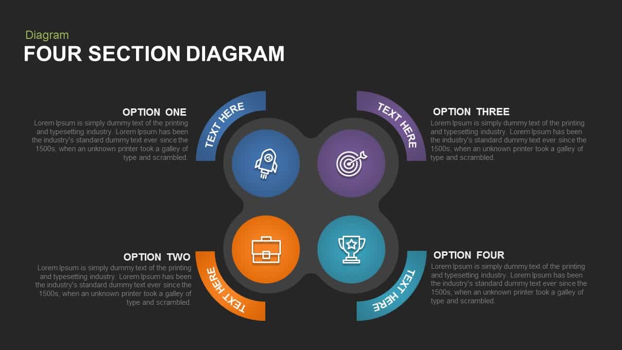 4 Section Diagram PowerPoint Template Keynote Slidebazaar