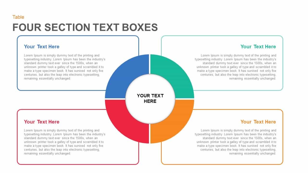 4 Section Text Boxes PowerPoint Template And Keynote Slidebazaar