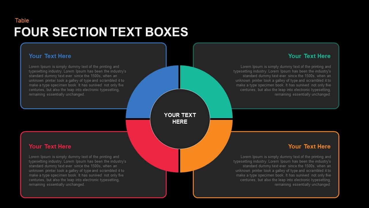 4 Section Text Boxes Powerpoint Template And Keynote Slidebazaar 29F