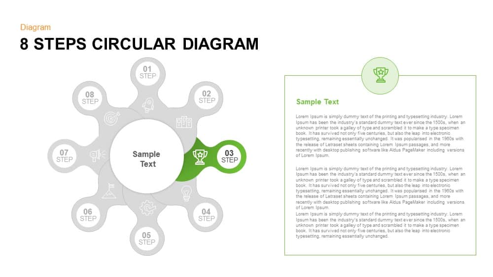 8 Steps Circular Diagram PowerPoint Template and Keynote Slide