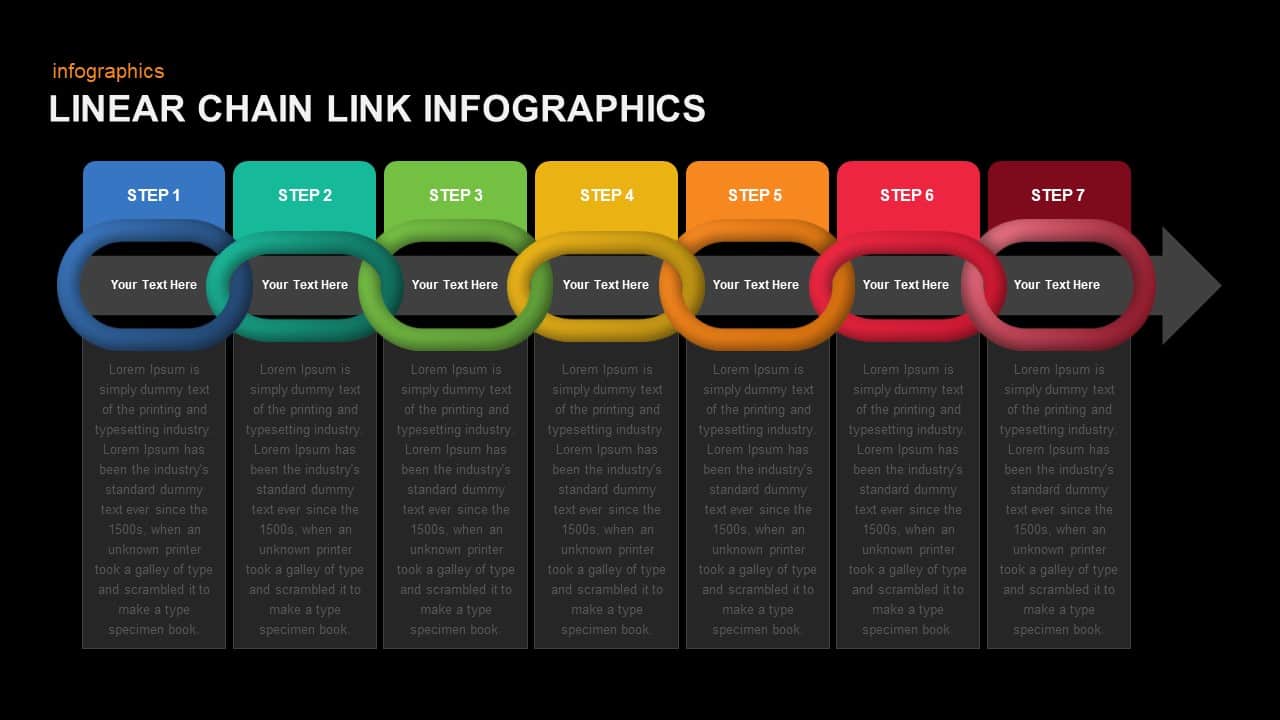 Linear Infographics Chain Link PowerPoint Template | Slidebazaar