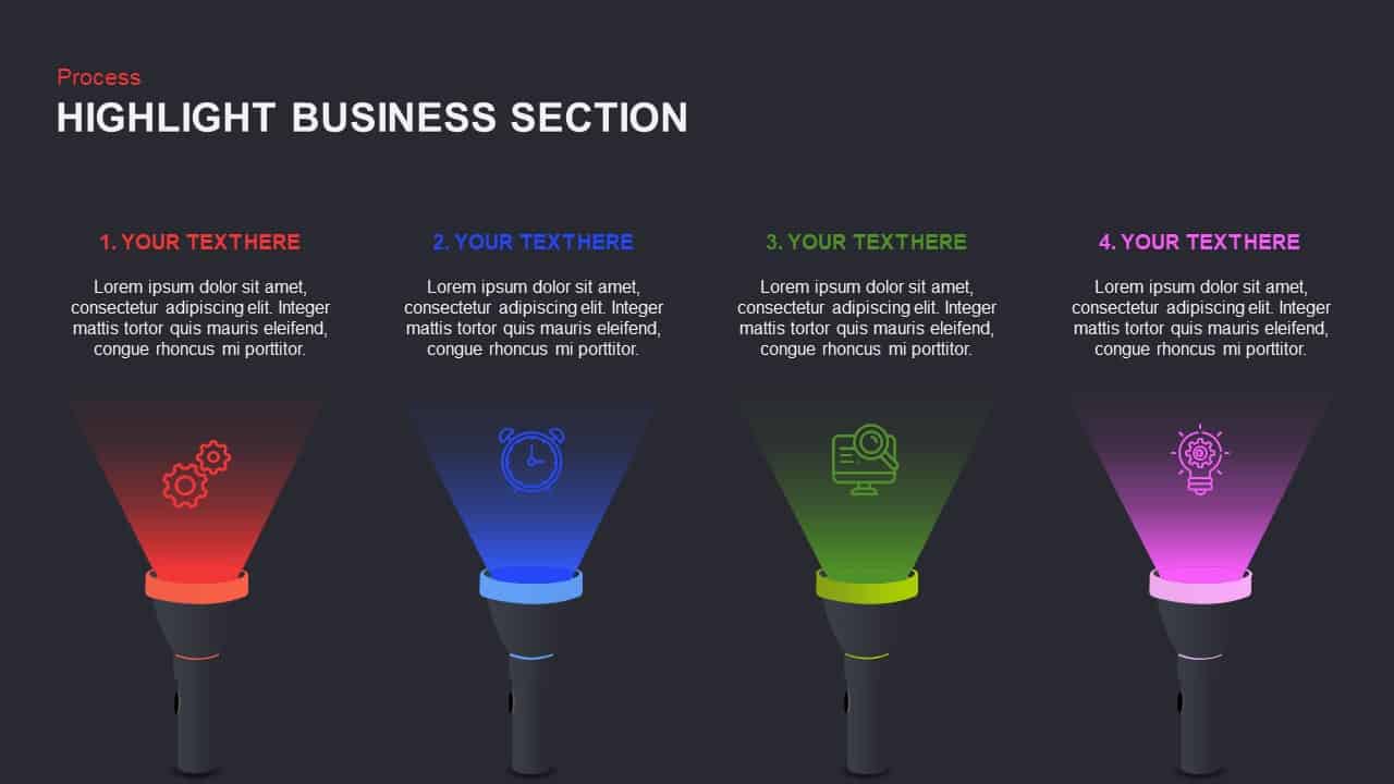 Highlight PowerPoint Templates And Keynote Slide For Business Section