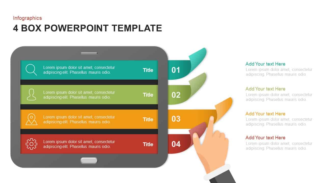 4 Box PowerPoint Template Keynote Diagram SlideBazaar