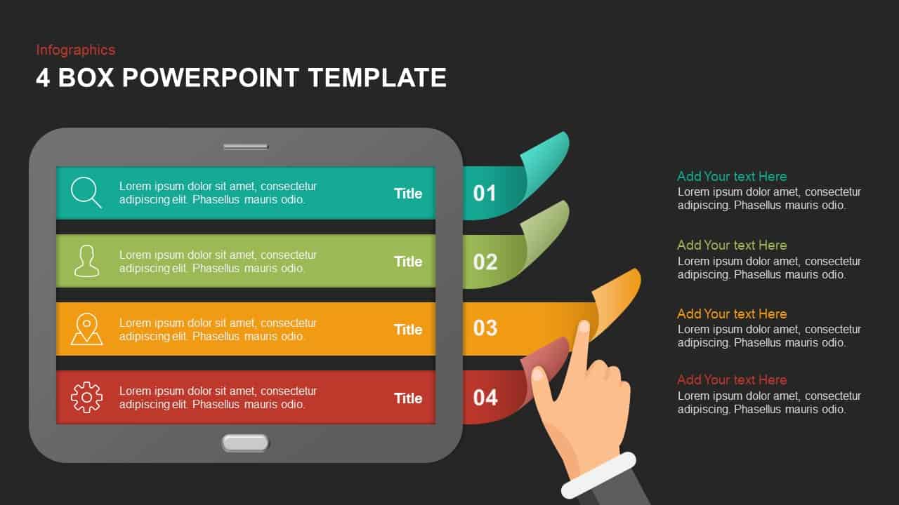 4 Box PowerPoint Template Keynote Diagram SlideBazaar