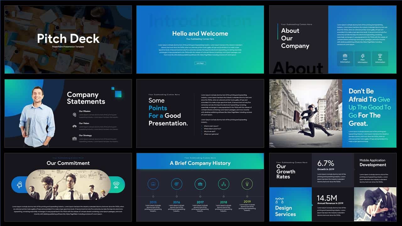 Pitch Deck PowerPoint Template For Presentation Slidebazaar