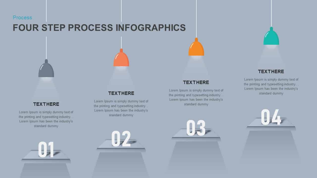 4 Step Process Infographic Template For Presentation Slidebazaar