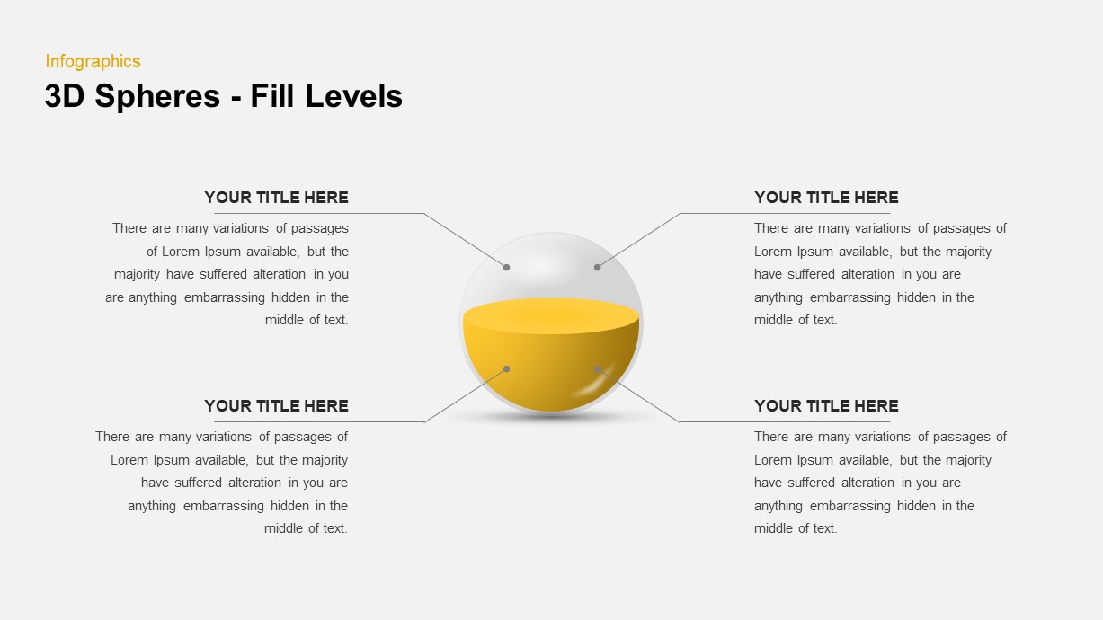 3D Spheres Fill Levels Diagrams PowerPoint Template