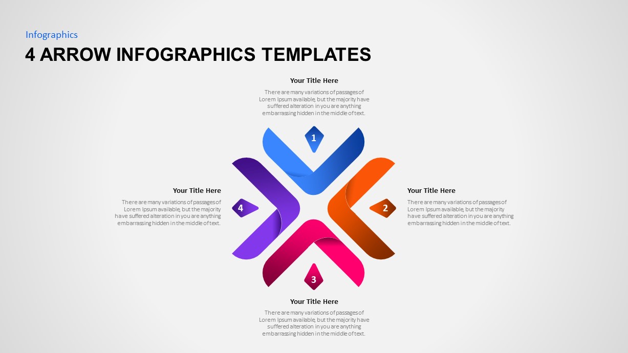 4 Arrow Infographic Template for Presentations | Slidebazaar