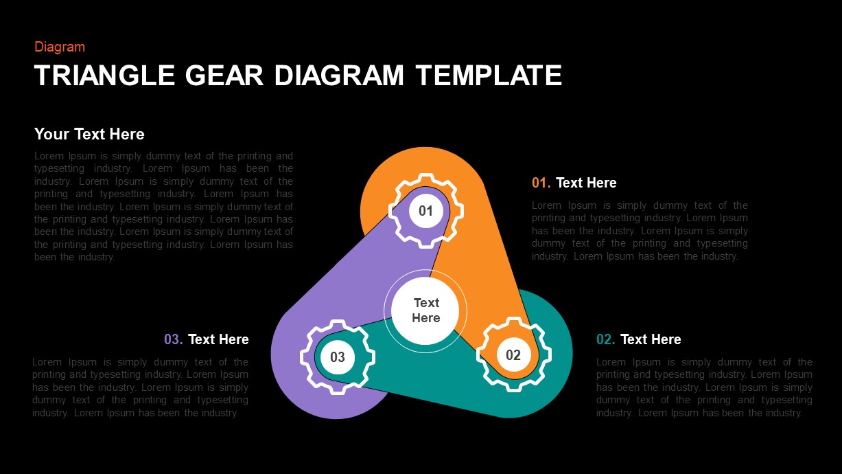 Triangle Gear Diagram PowerPoint Template | Slidebazaar