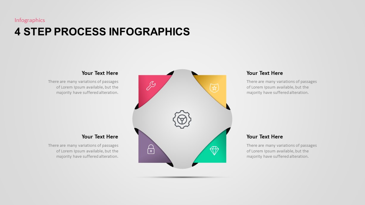  4 Step Process Infographic Template Slidebazaar