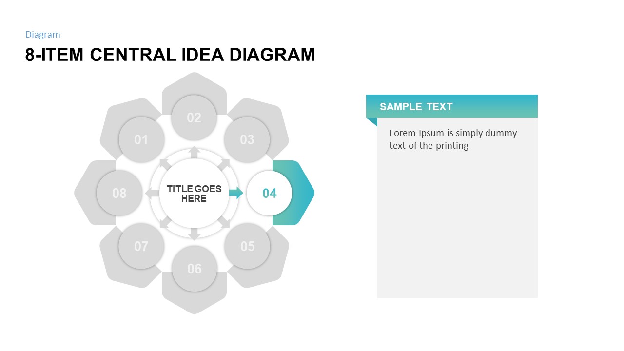 8-Item Central Idea PowerPoint Template | Slidebazaar