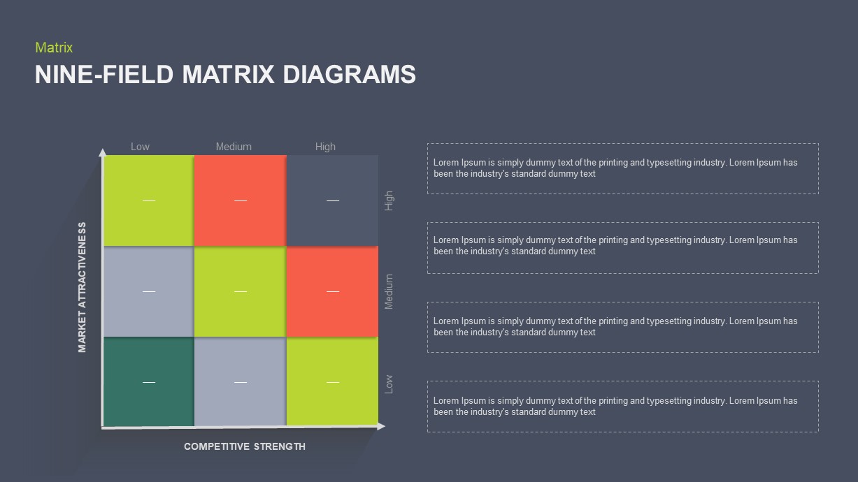 Nine Field Matrix PowerPoint Template | Slidebazaar